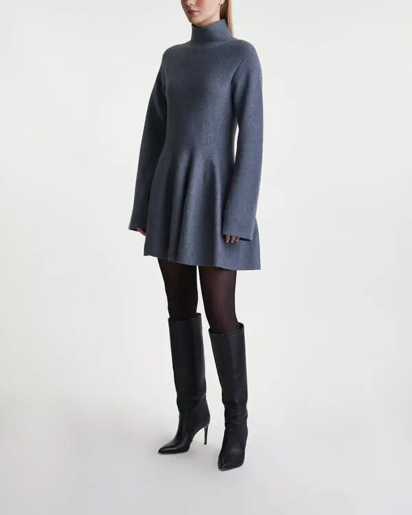 Khaite Carice Sculpted Turtleneck Dress