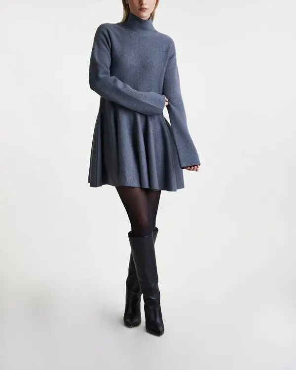 Khaite Carice Sculpted Turtleneck Dress