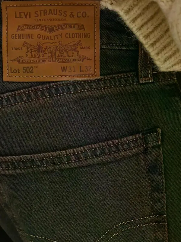 LEVI'S 502 Straight-leg Jeans With Logo Patch - Brown