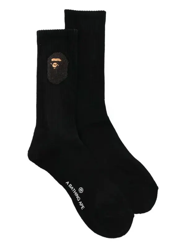 A BATHING APE Ape-head Socks - Black