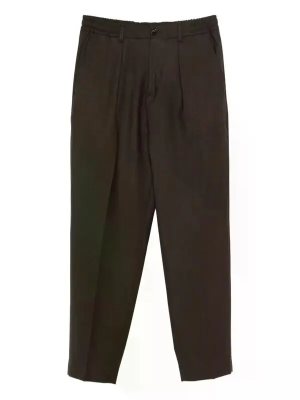 BE ABLE Pleated Trousers With Elasticated Waist - Brown