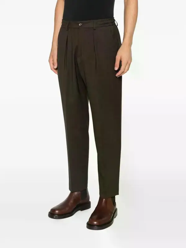BE ABLE Pleated Trousers With Elasticated Waist - Brown