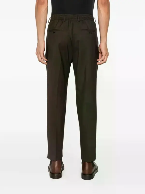 BE ABLE Pleated Trousers With Elasticated Waist - Brown