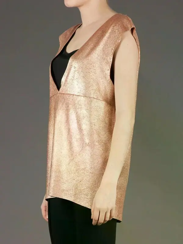Drome Sleeveless Metallic Leather Top