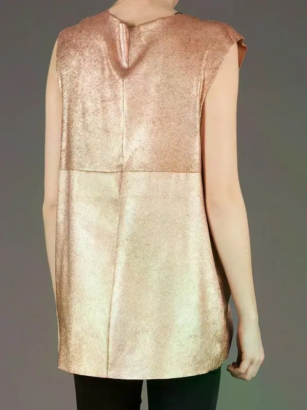 Drome Sleeveless Metallic Leather Top