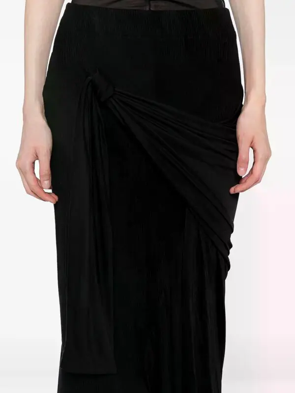 YEHUAFAN Ribbed Draped Skirt