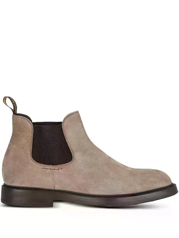 DOUCAL'S Side-elastic Suede Chelsea Boots - Brown