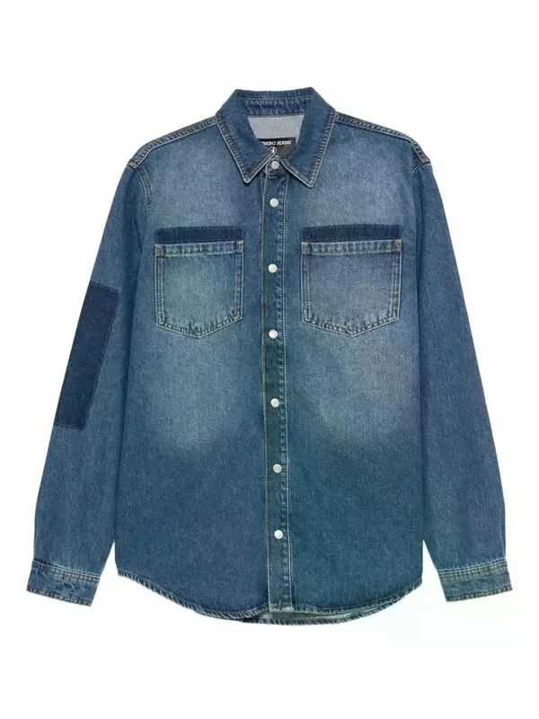 Iceberg Logo-patch Denim Shirt