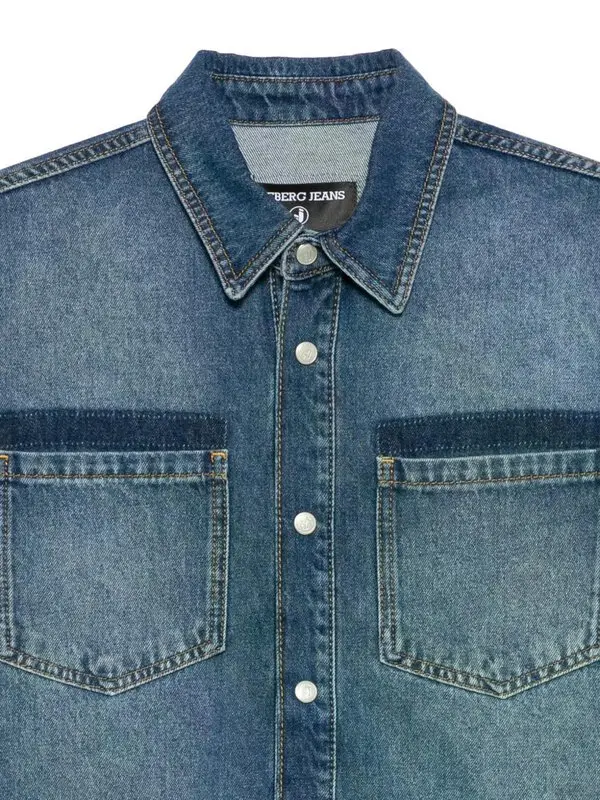 Iceberg Logo-patch Denim Shirt