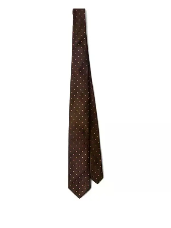 Prada Patterned Silk Neck Tie - Brown