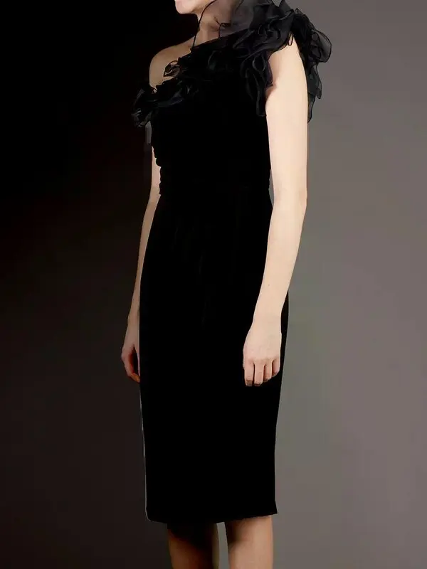 giambattista valli little black dresses Giambattista Valli | Short Silk Dress w/Ruffles