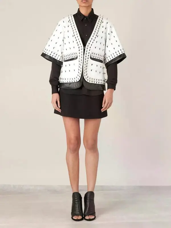 Anrealage Pearl Embellished Leather Jacket