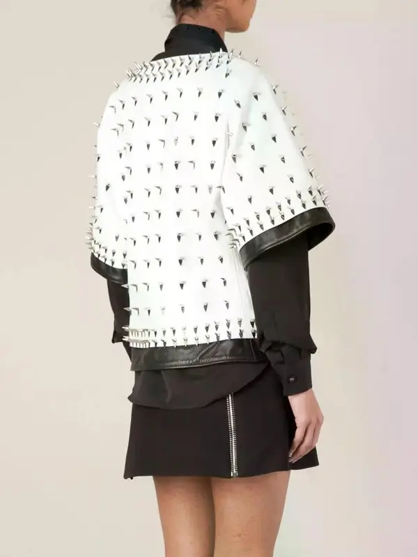 Anrealage Pearl Embellished Leather Jacket