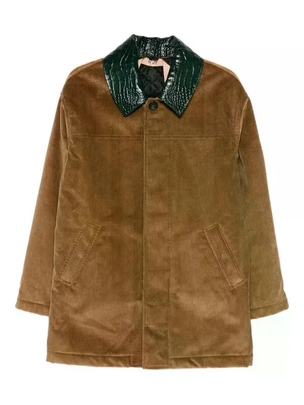 N°21 Corduroy Jacket With Crocodile Collar