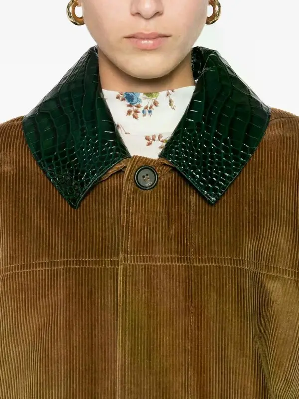 N°21 Corduroy Jacket With Crocodile Collar