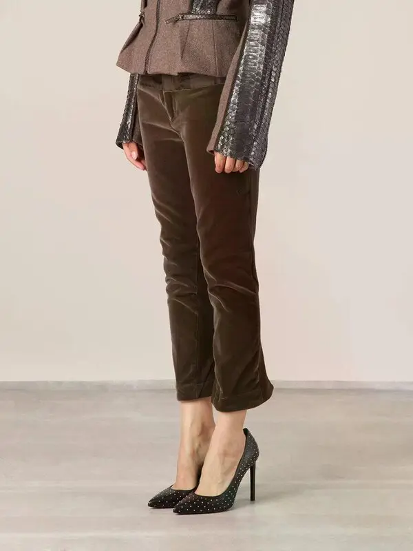 HAIDER ACKERMANN Velour Effect Cropped Trousers
