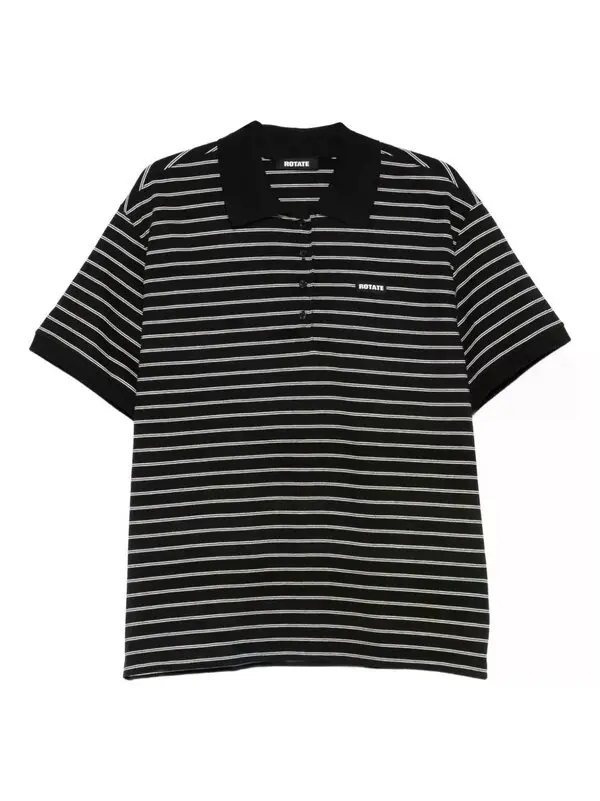 ROTATE BY BIRGER CHRISTENSEN Piqué Polo Top - Black