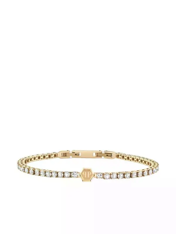 Philipp Plein Crystal-embellished Tennis Bracelet - Gold