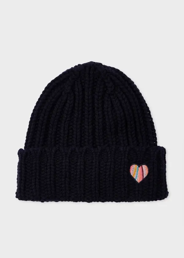 Paul Smith Heart Beanie - Blue
