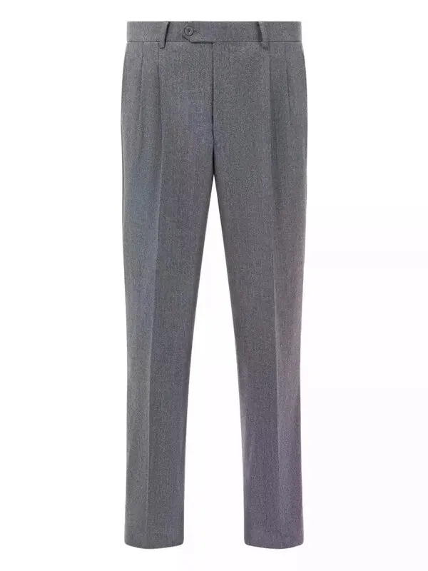 Boggi Milano Mélange-effect Wool Trousers