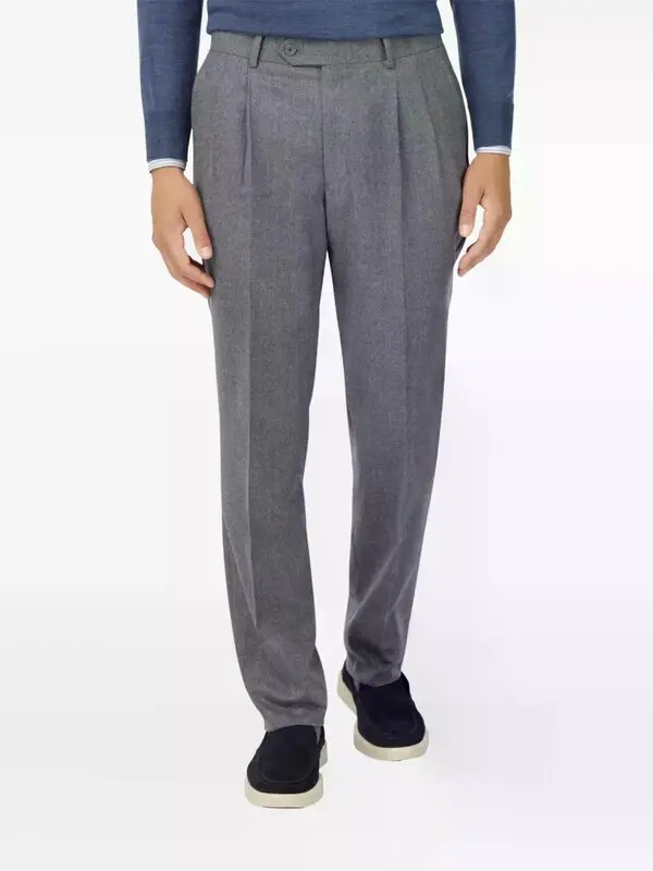 Boggi Milano Mélange-effect Wool Trousers