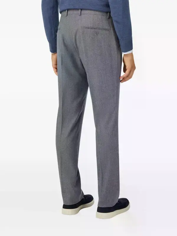 Boggi Milano Mélange-effect Wool Trousers
