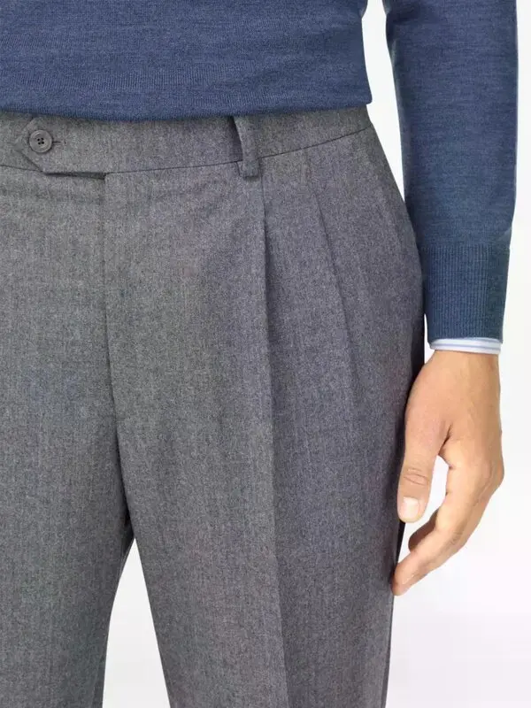 Boggi Milano Mélange-effect Wool Trousers