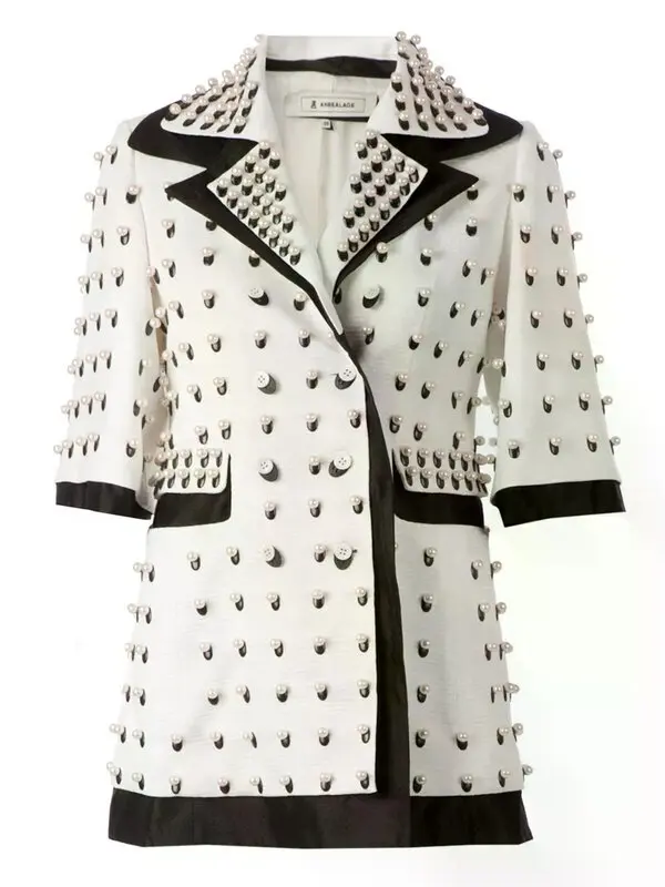 Anrealage Pearls Embellished Coat - White