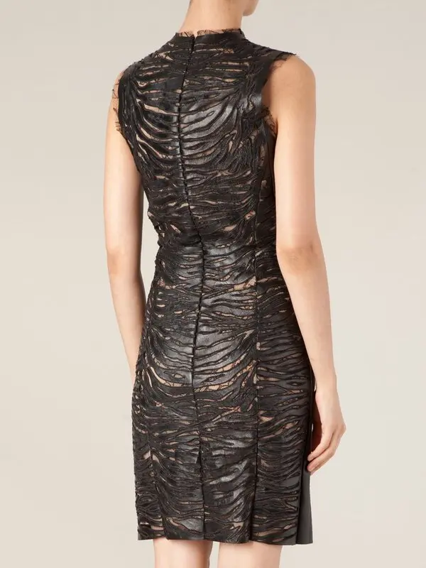 Alexandre Vauthier Lace Panel Lambskin Dress
