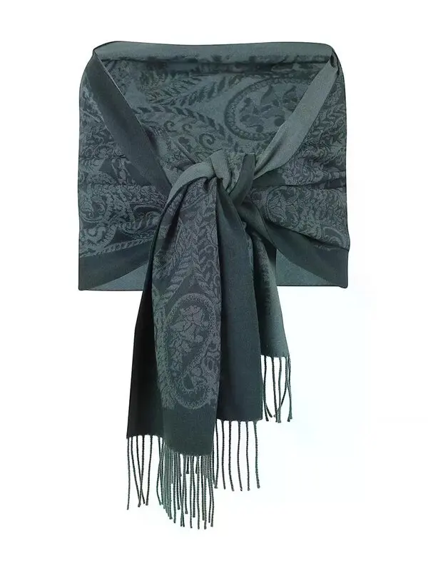 Etro Paisley-print Fringed Scarf - Grey