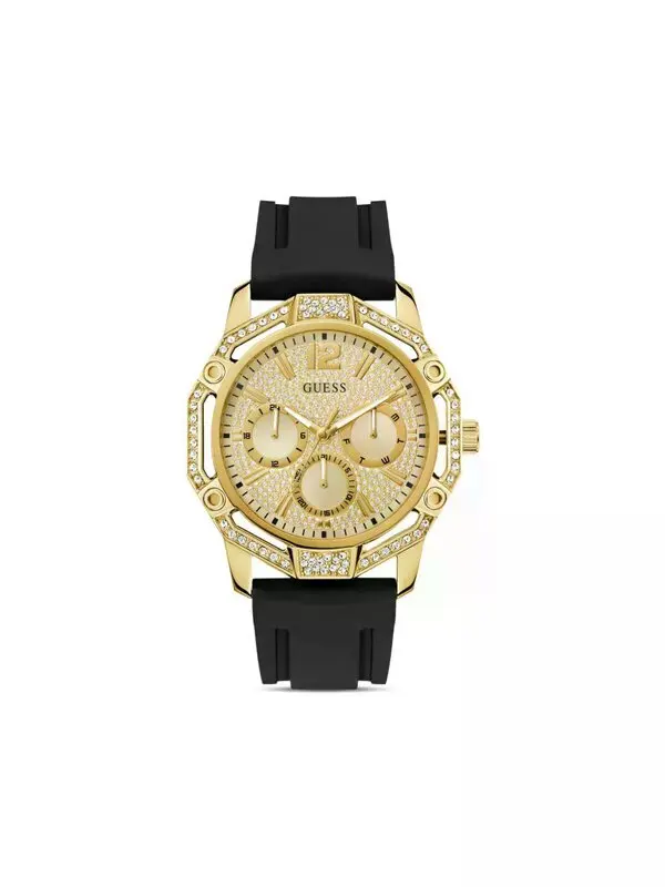 Guess 46mm Crystal Glitz Watch - Gold