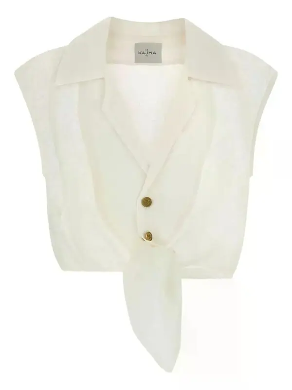 Le Kasha Sanabo V-neck Blouse - White