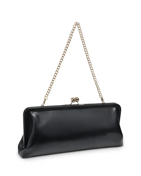 Aqua Leather Coin Purse Clutch - Black