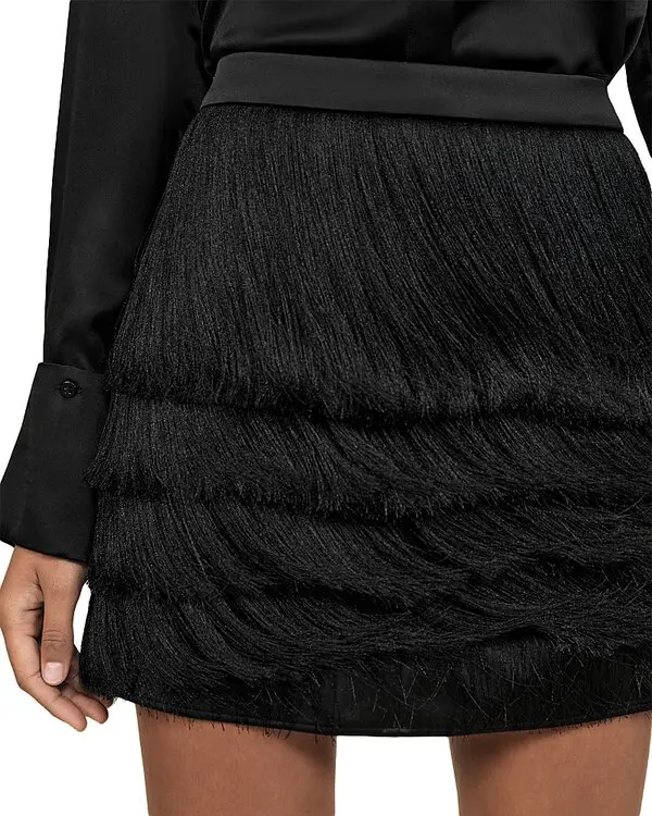REISS Chloe Fringe Mini Skirt
