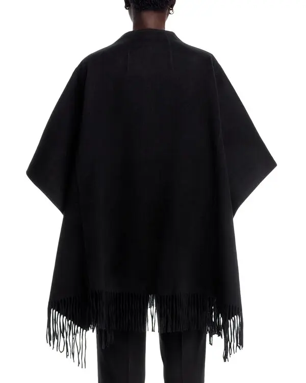 Lafayette 148 New York Wool Cashmere Fringed Hem Cape
