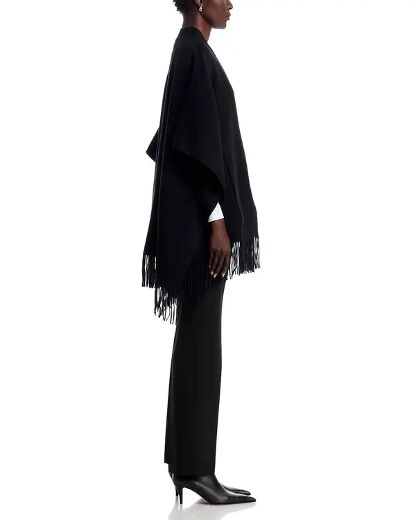 Lafayette 148 New York Wool Cashmere Fringed Hem Cape