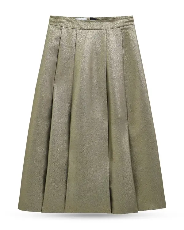 HOBBS LONDON Perronet Metallic Pleated Midi Skirt