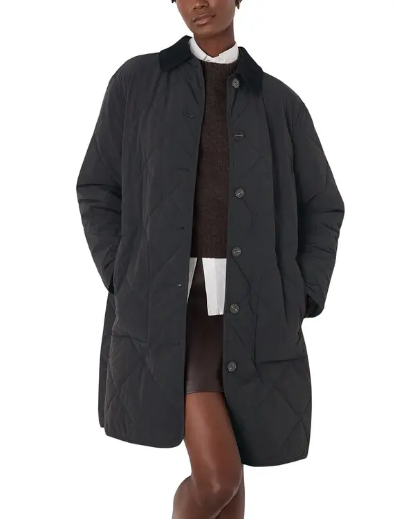 Whistles Quilted Cord Collar Coat