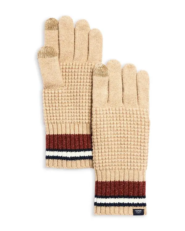 Faherty Brand Jackson Striped Gloves - Oatmeal Heather