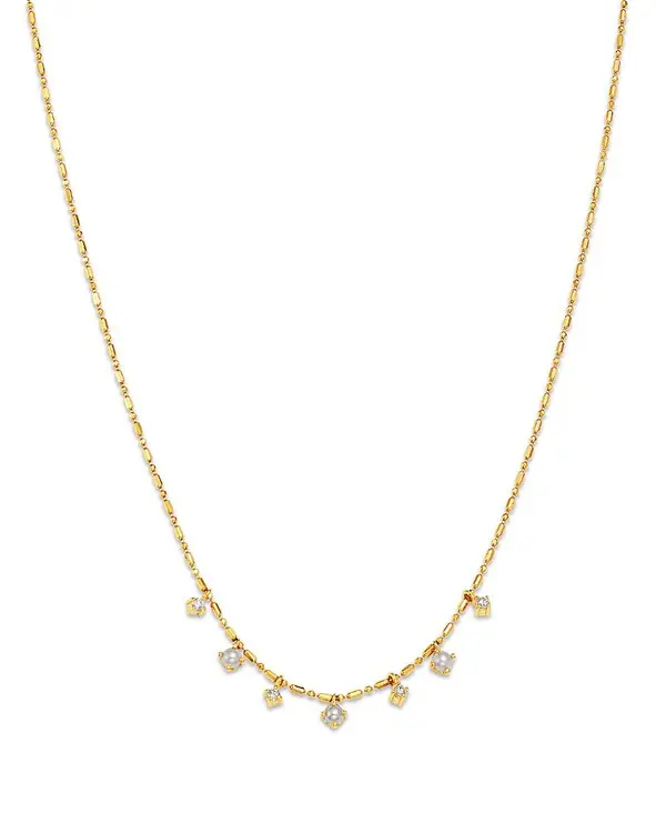 Zoe Chicco 14k Yellow Pearl And Diamond Dangle Necklace - Gold
