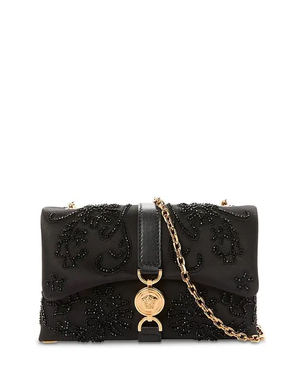 Versace Kleio Beaded Satin Shoulder Bag