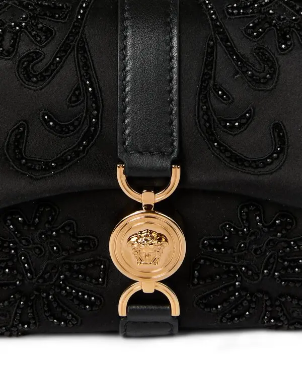 Versace Kleio Beaded Satin Shoulder Bag