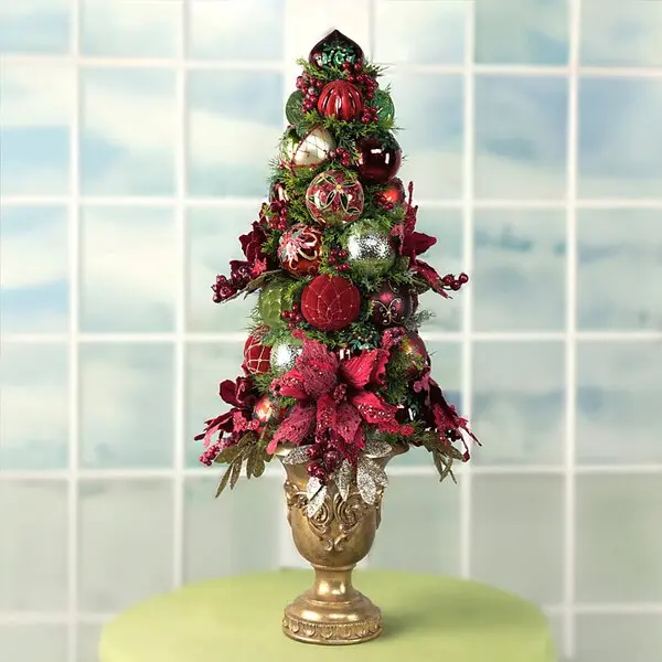 MARK ROBERTS Regal Ruby Golden Urn Cone Tree