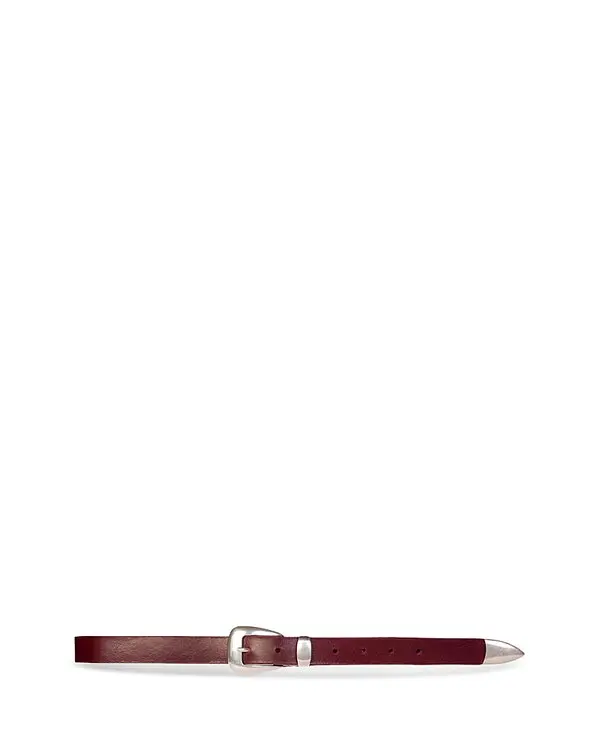 BLACK SUEDE STUDIO Tetra Western Belt - Bordeaux/silver