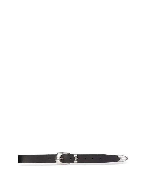 BLACK SUEDE STUDIO Neve Western Belt - Black/silver