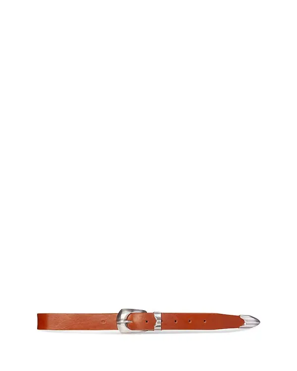 BLACK SUEDE STUDIO Neve Western Belt - Cappuccino Suede / Silver