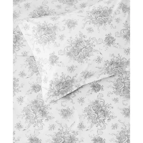 BEDFORD LANE Petite Toile De Joie Percale Duvet Set, King - Grey