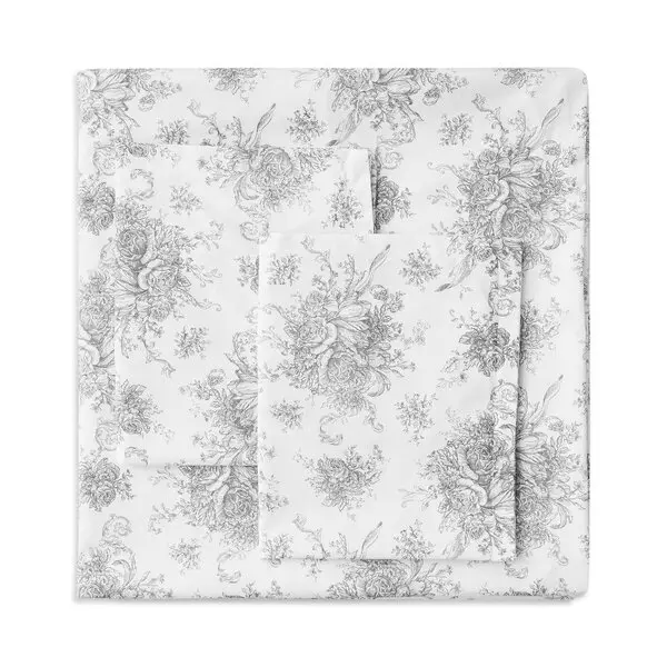 BEDFORD LANE Petite Toile De Joie Percale Duvet Set, King - Grey