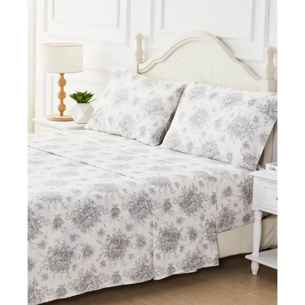 BEDFORD LANE Petite Toile De Joie Percale Sheet Set, Twin