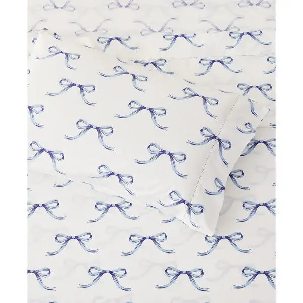 BEDFORD LANE Crisp Bows Percale Sheet Set, Full